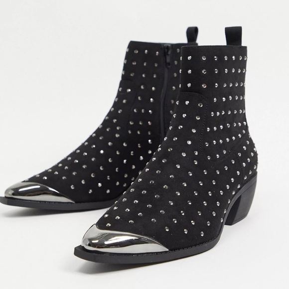 ASOS | Shoes | Asos Design Cuban Heel Western Chelsea Boots Mens Size 2 ...